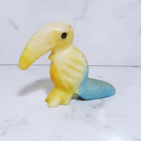 Art | Vintage Colored Onyx Carved Toucan Figurine Tropical Birds | Poshmark